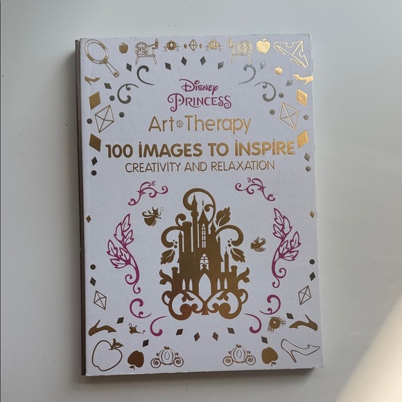 Disney | Other | Disney Princess Art Therapy Book With Gold And Pink ...